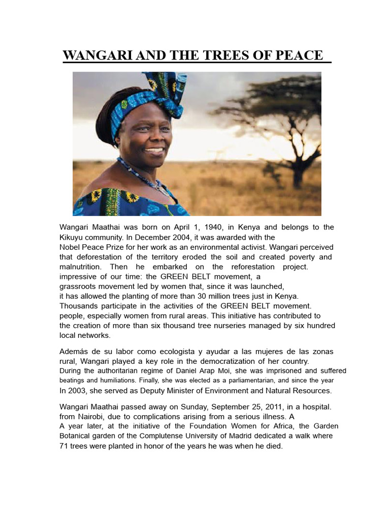 Wangari Maathai and the Green Belt Movement | PDF | Natural Environment