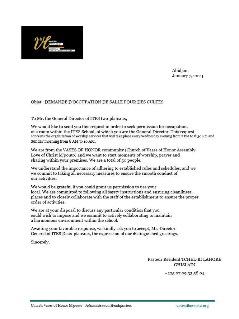 Room Occupation Request | PDF