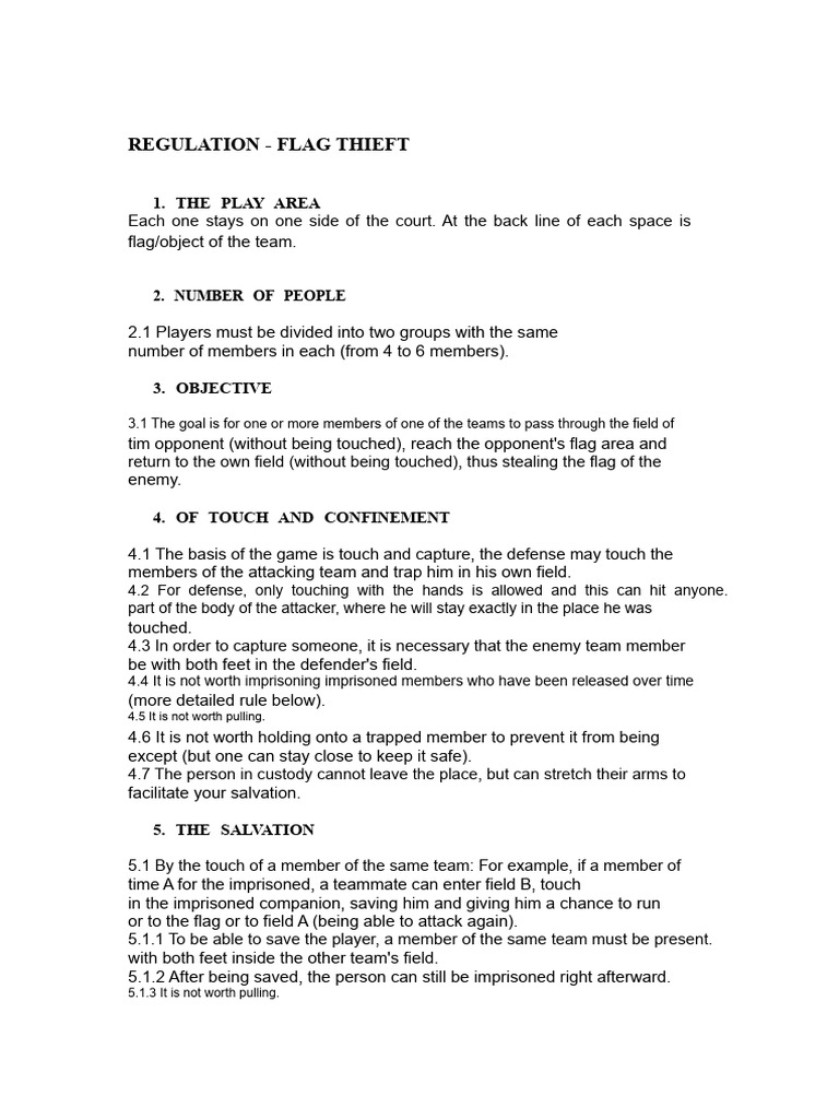 Regulations - Capture The Flag | PDF