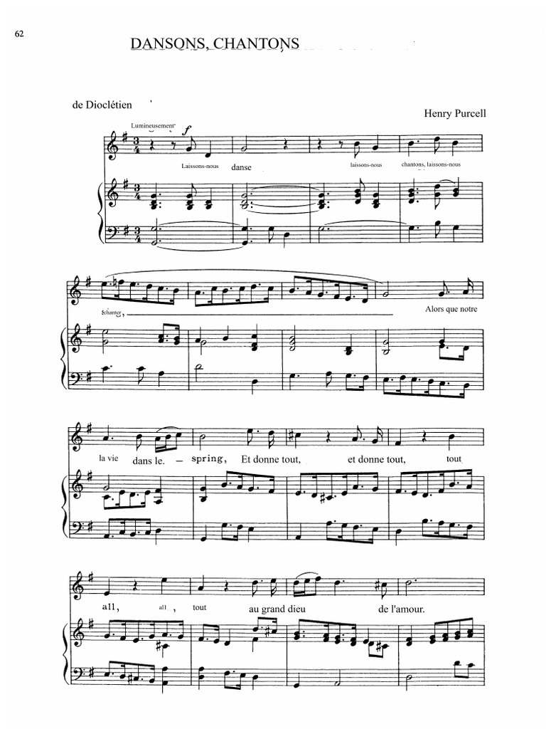 Dansons, Chantons - H. Purcell | PDF
