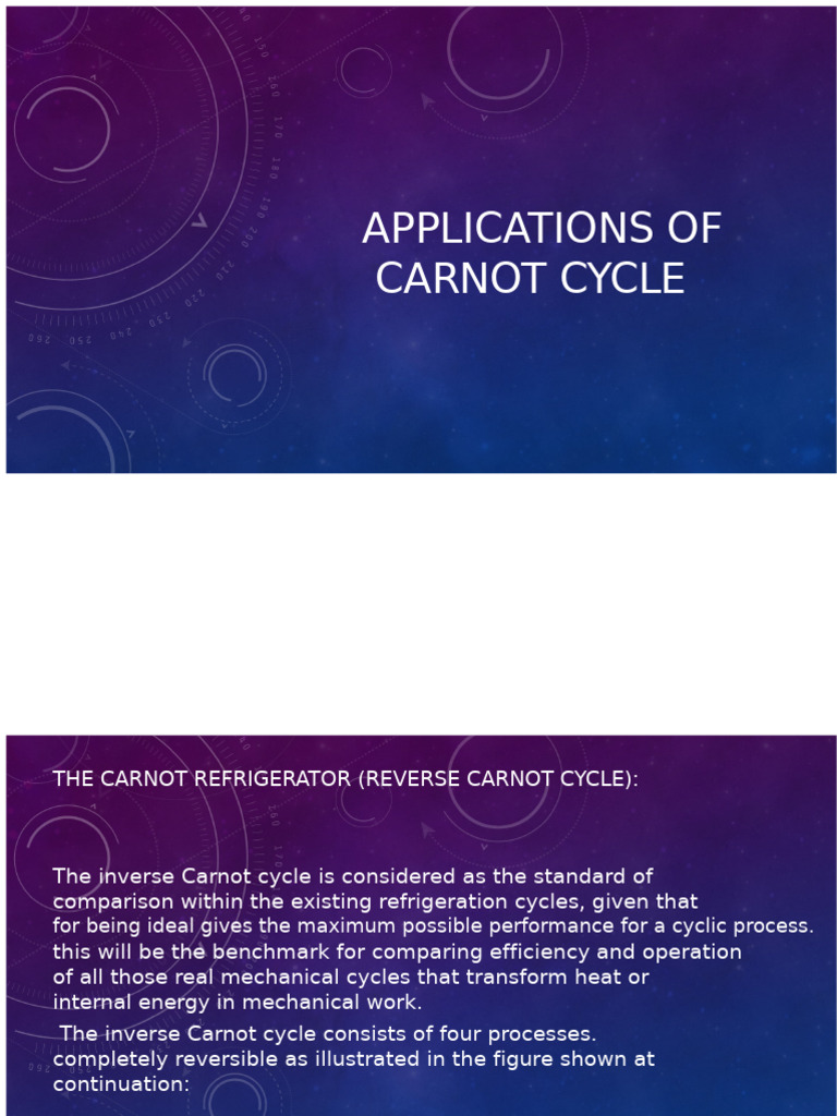 Applications of The Carnot Cycle | PDF | Heat | Refrigeration