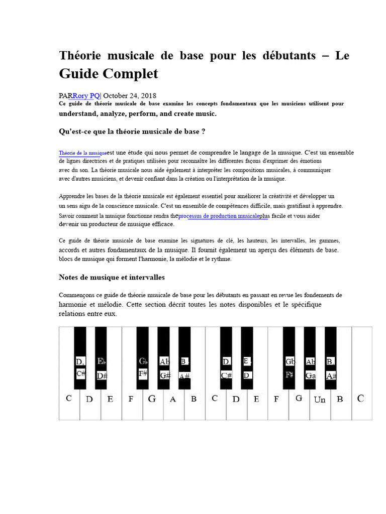 Guide de théorie musicale pour débutants | PDF | Accord (Musique ...