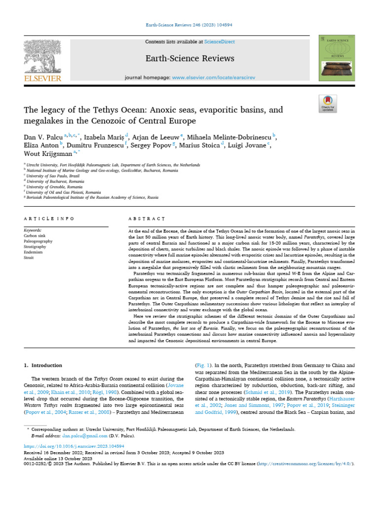 Tethys Ocean's Legacy in Central Europe | PDF | Sedimentary Rock | Geology