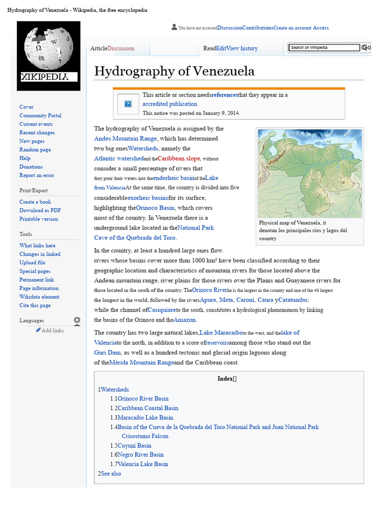 Hydrography of Venezuela Overview | PDF | Drainage Basin | Venezuela