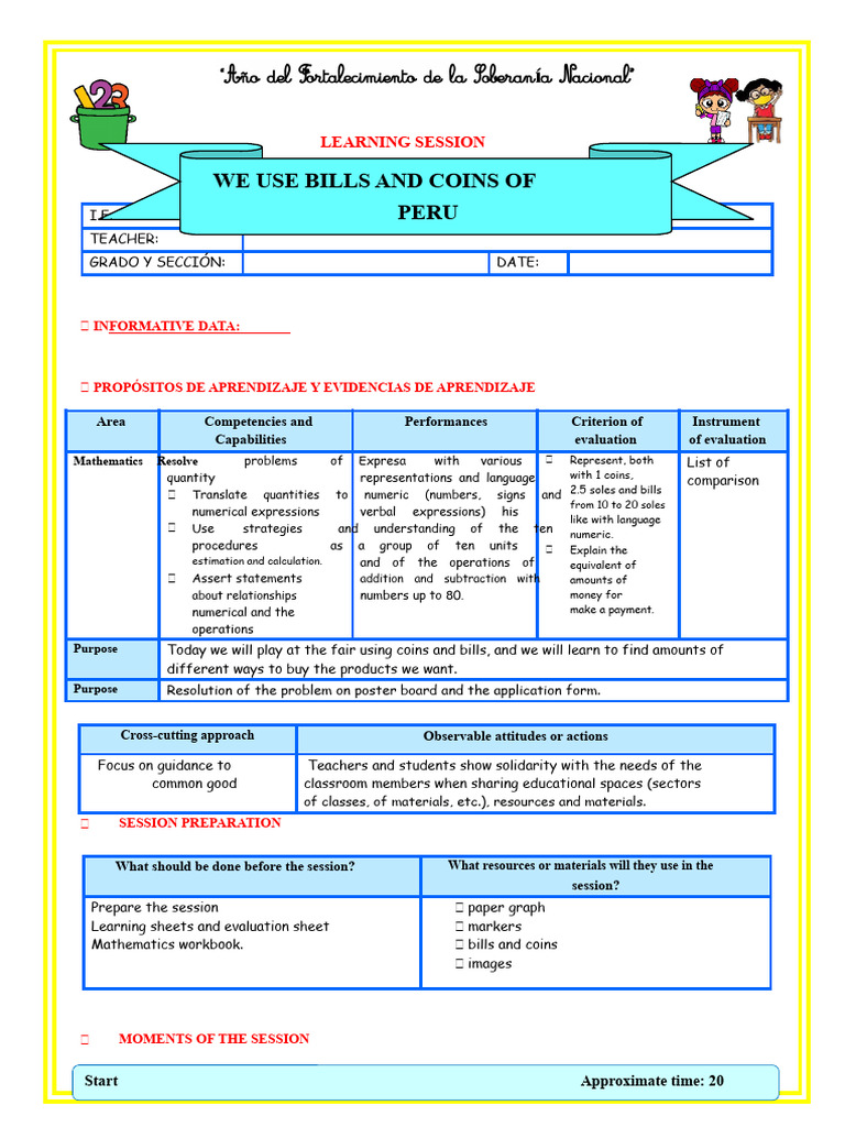 E5 S3 Session D4 Math We Use The Banknotes and Coins of Peru | PDF ...