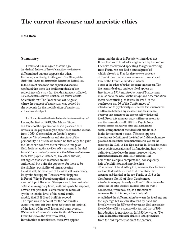 The current discourse and narcissistic ethics .pdf | PDF ...