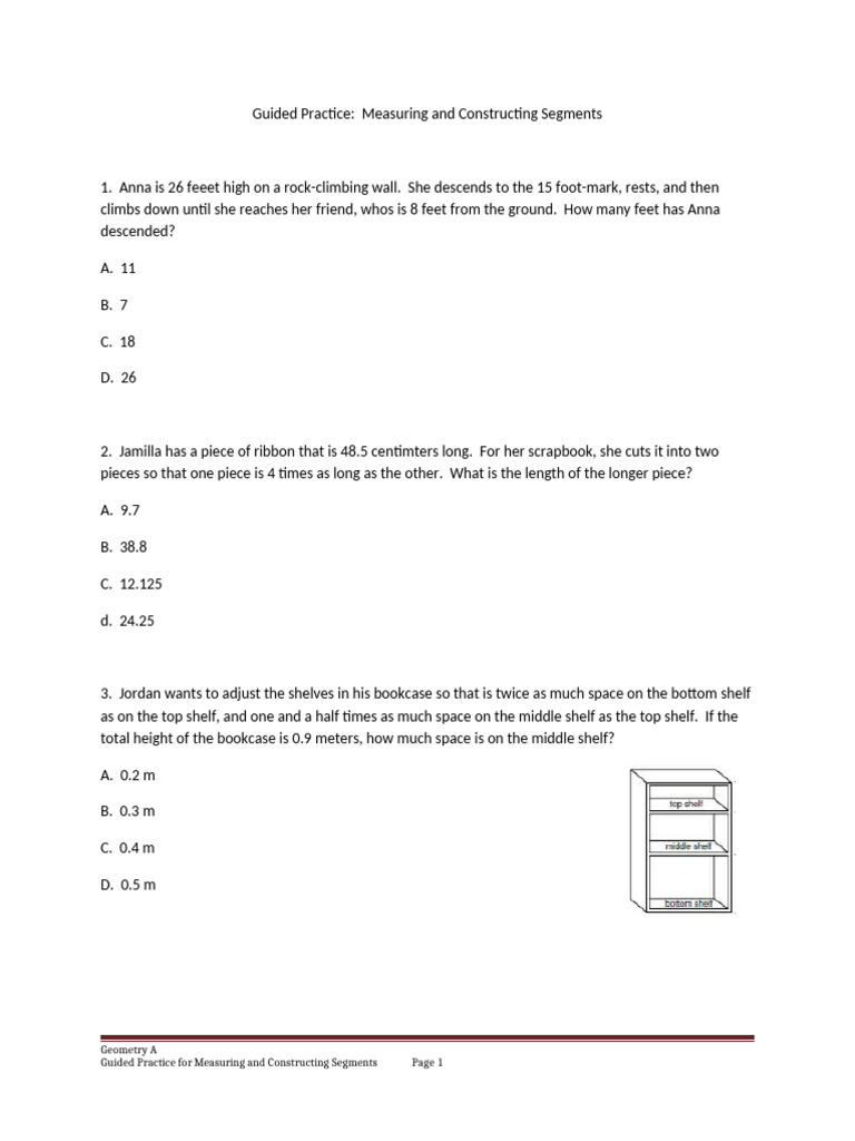 1.3 Guided Practicefor Measuring Segments | PDF