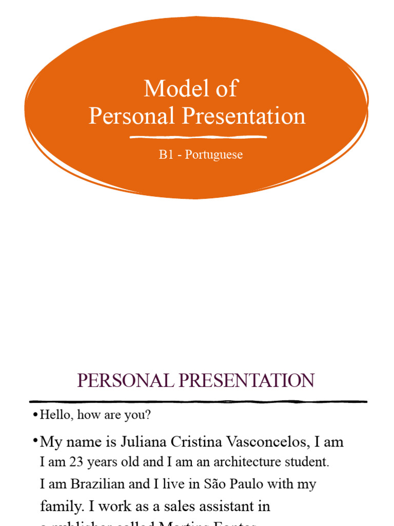 6.1 PERSONAL PRESENTATION - MODEL | PDF