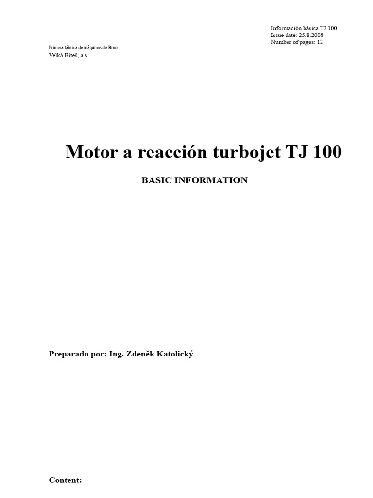 Información Básica TJ100 - Revisión AJ 5 | PDF | Generador eléctrico ...