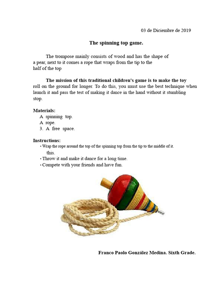 The Spinning Top Game PDF | PDF