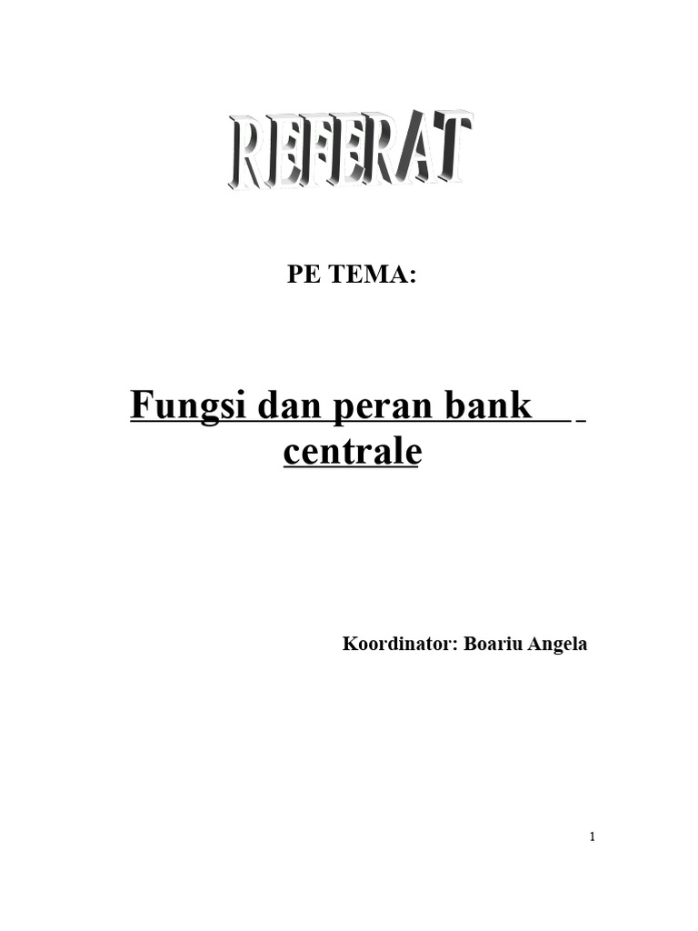 Fungsi dan Peran Bank Sentral | PDF