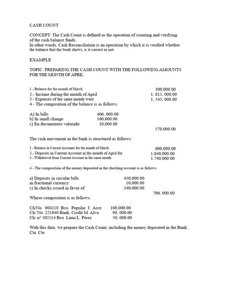 Cash Count and Reconciliation Guide | PDF | Banks | Credit Card