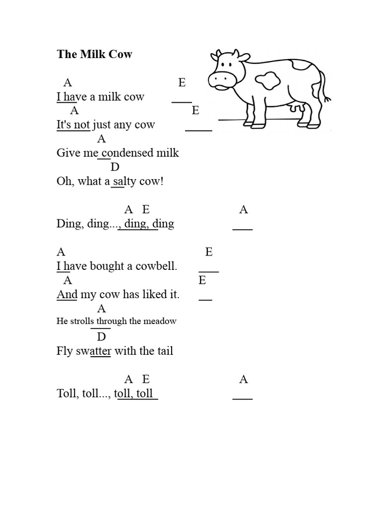 Fun Poem About a Milk Cow | PDF