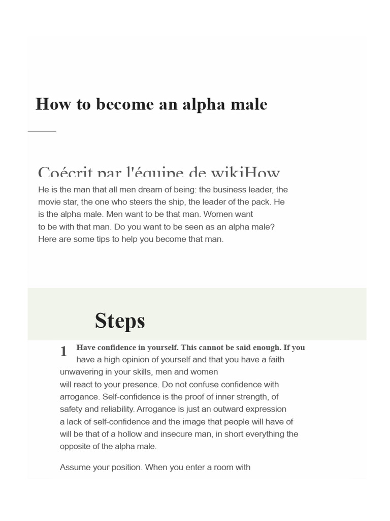 Tips to Become an Alpha Male | PDF | Body Language | Psychology