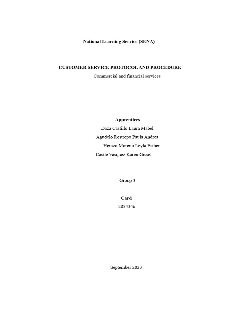 SENA Customer Service Protocol Overview | PDF | Banks | Interest Rates