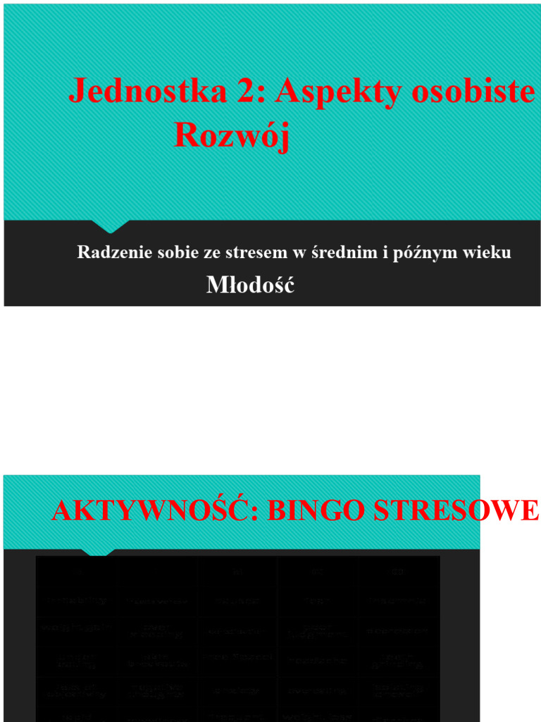 TYDZIEŃ 6.1 Radzenie Sobie Ze Stresem | PDF