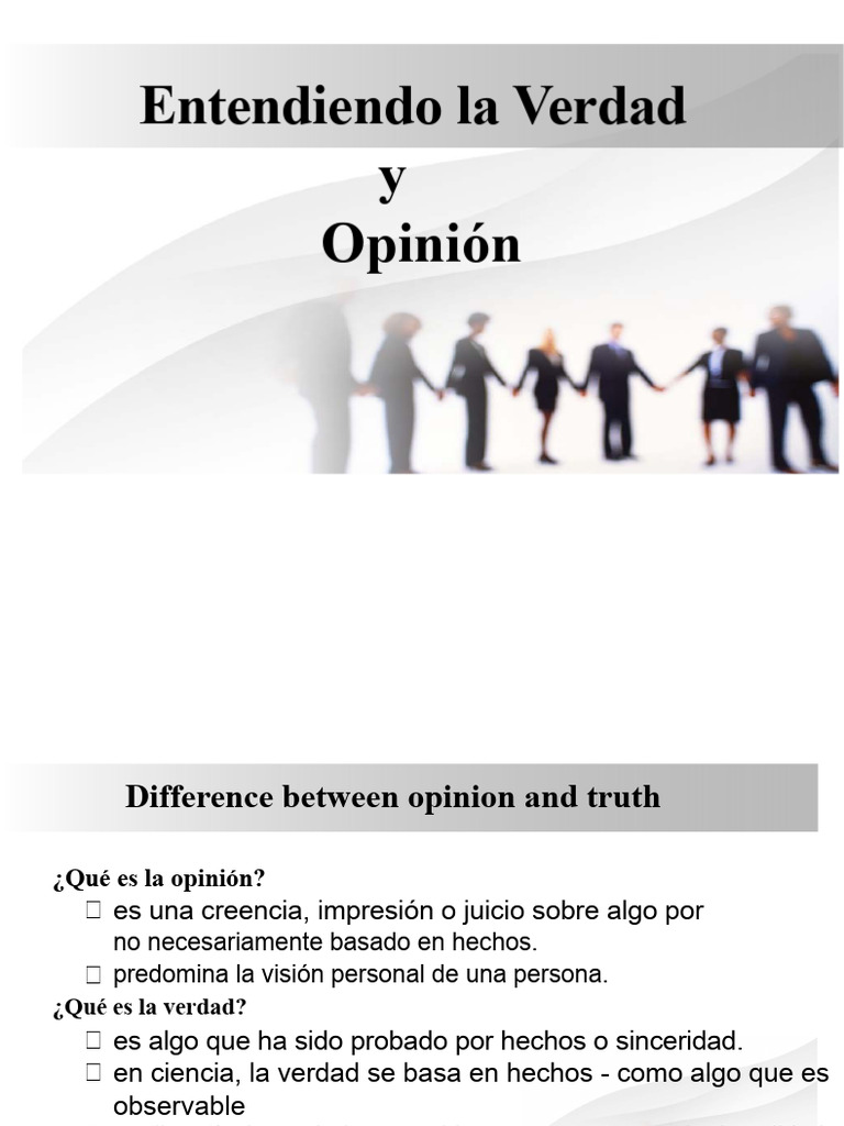 Diferencia entre Opinión y Verdad | PDF | Verdad | Falacia