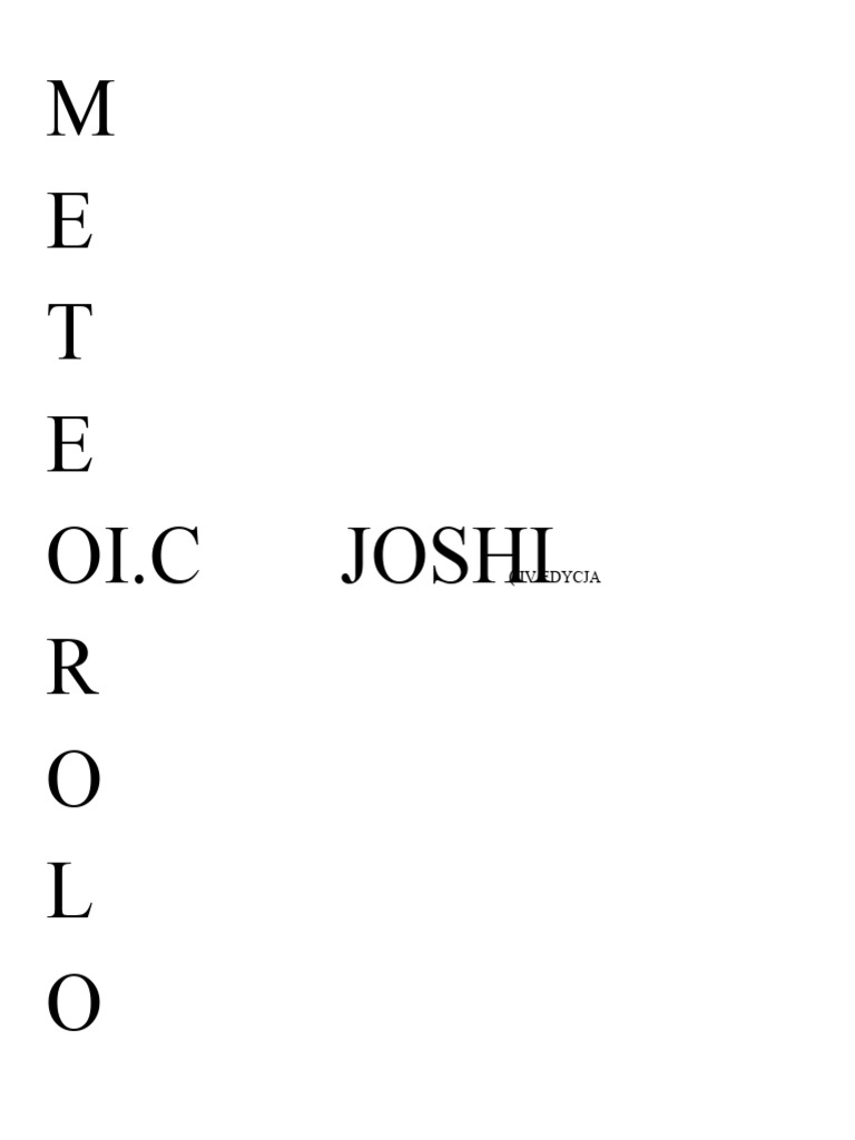 IC JOSHI Meteorologia Wydanie 4 | PDF