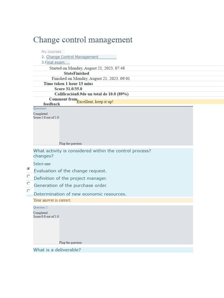 Change Control Management Overview | PDF | Project Management | Business