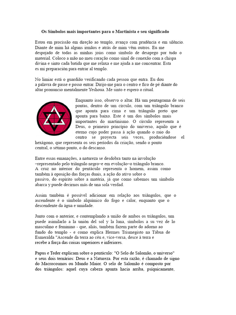 Os Símbolos Mais Importantes Para O Martinista e Seu Significado | PDF ...