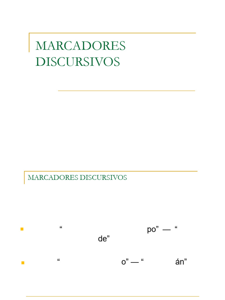 Marcadores Discursivos. Características. | PDF | Oración (Lingüística ...