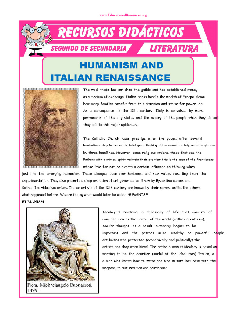 Humanism and Italian Renaissance for Second Year of Secondary School ...