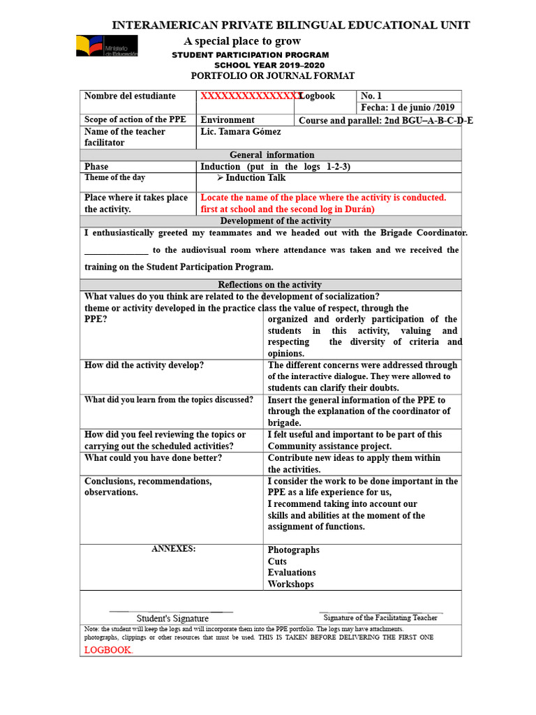 Logbook 2nd Bgu- Ppe 2019 | PDF | Human Communication | Learning