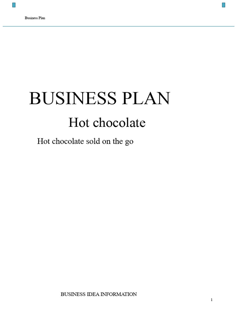 Business Plan for Hot Chocolate Sales | PDF | Expense | Chocolate