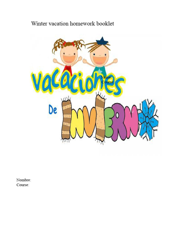 Winter Vacation Homework Booklet | PDF | Bed | Folklore