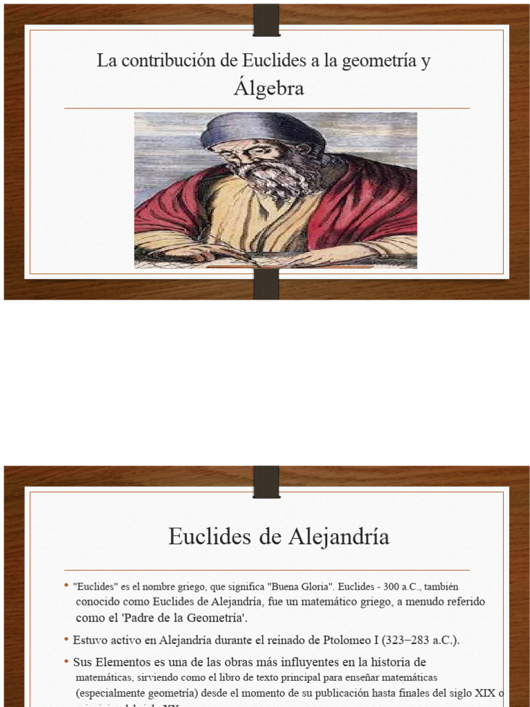 Aportaciones de Euclides a Geometría y Álgebra | PDF | Euclides | Geometría