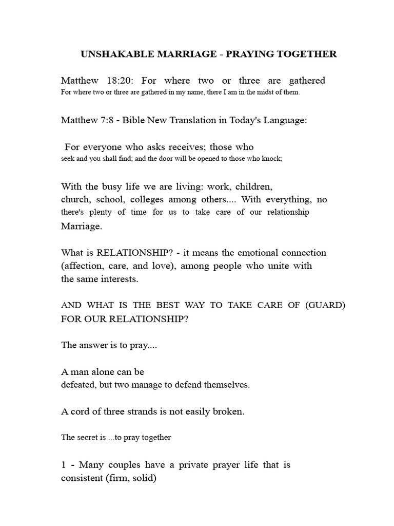 Lecture Praying Together Josy | PDF | Prayer | God