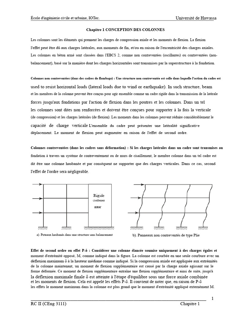 Conception des colonnes en béton armé | PDF | Flexion (matériau) | Flambage