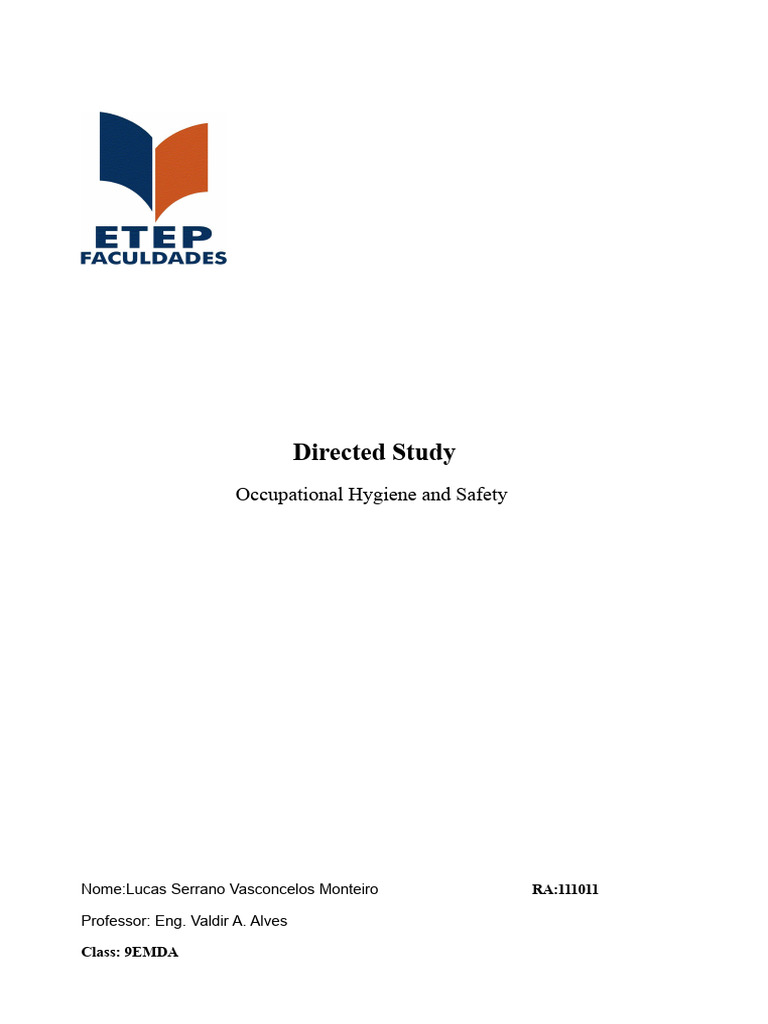 Directed Study Hygiene and Occupational Safety | PDF | Nondestructive ...