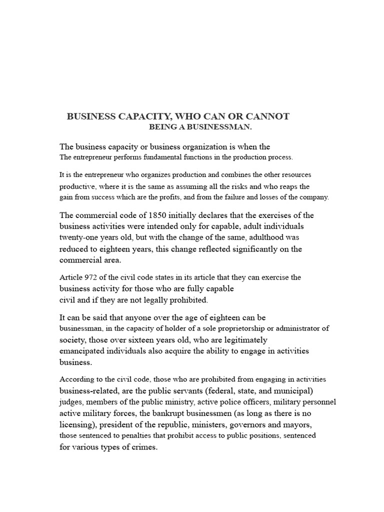 Business Capacity | PDF