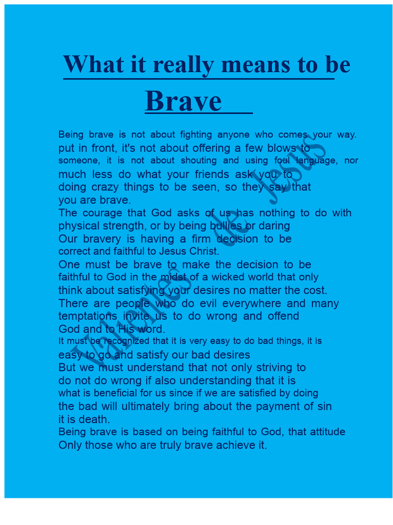 What It Means To Be Brave | PDF | Logos (Christianity) | Jesus