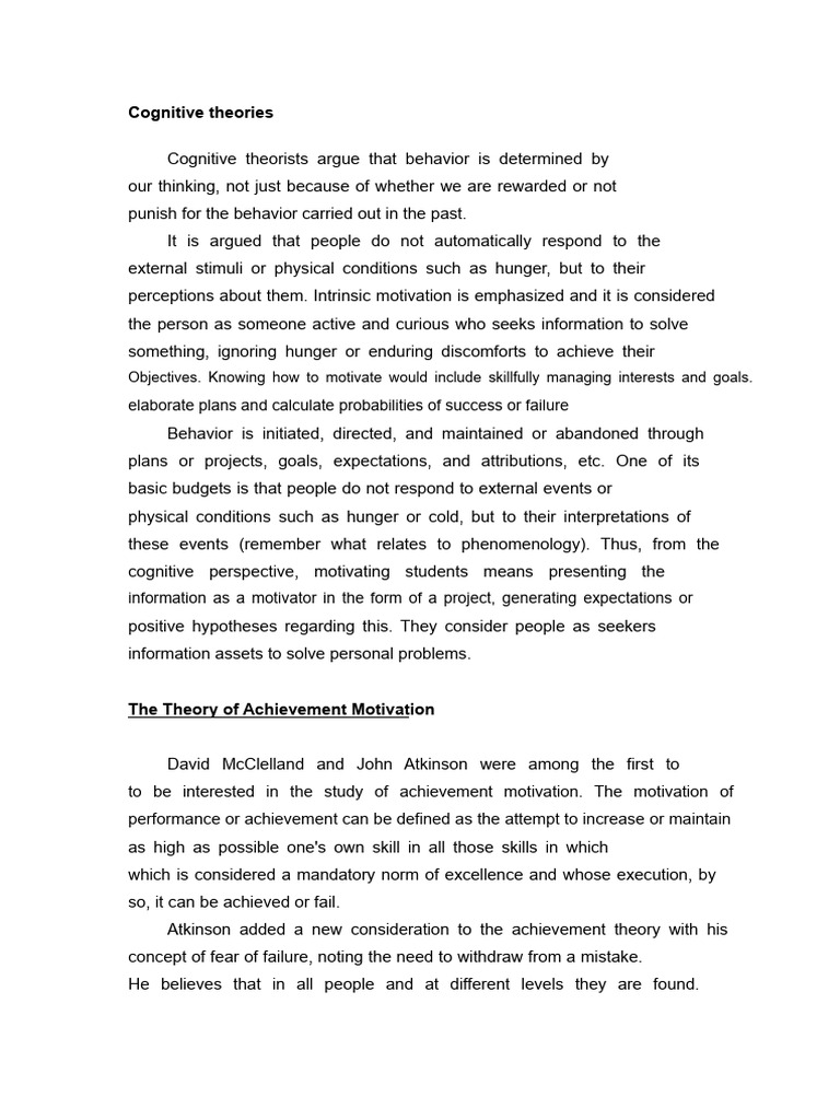 ATKINSON Achievement Motivation | PDF | Motivational | Motivation