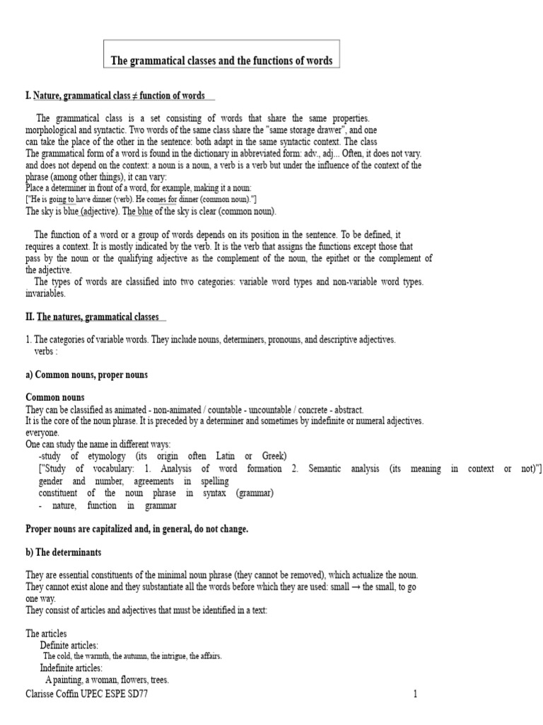 Course_on_the_classes_and_functions_of_words | PDF | Perfect (Grammar ...
