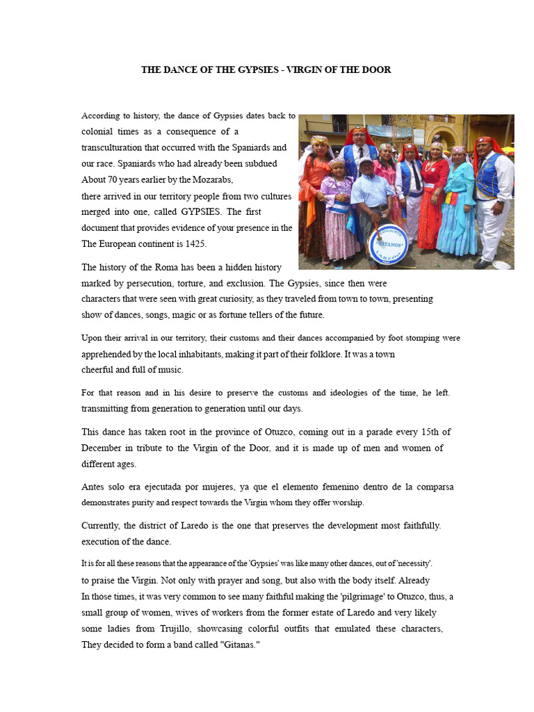 Gypsy Dance of Otuzco: Tradition & History | PDF | Romani People