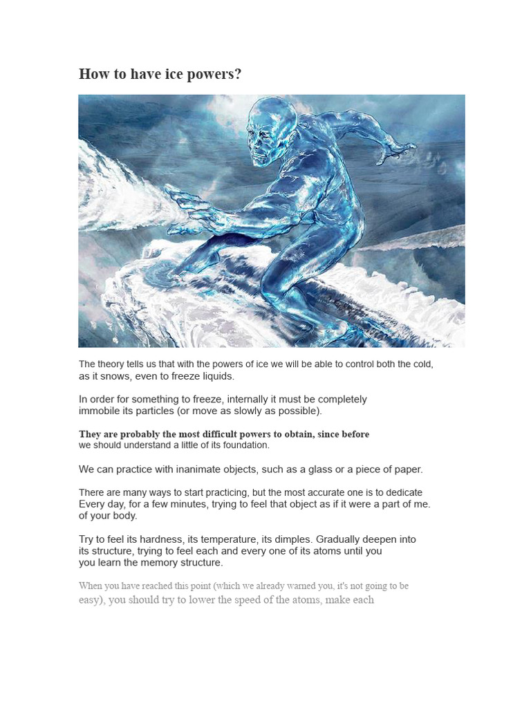 How to Have Ice Powers | PDF | Ice | Water