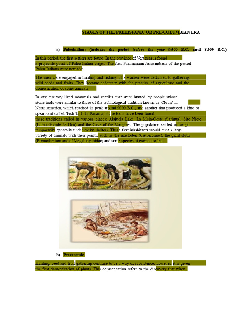Pre-Columbian Era Stages in Panama | PDF | Pre Columbian Era | Agriculture