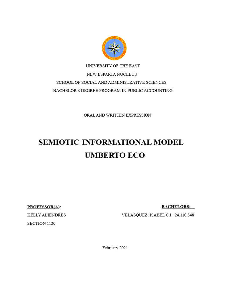 Umberto Eco's Semiotic Communication Model | PDF | Communication ...