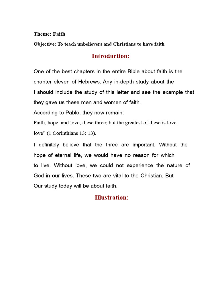 Sermon The Faith | PDF | Faith | Jesus