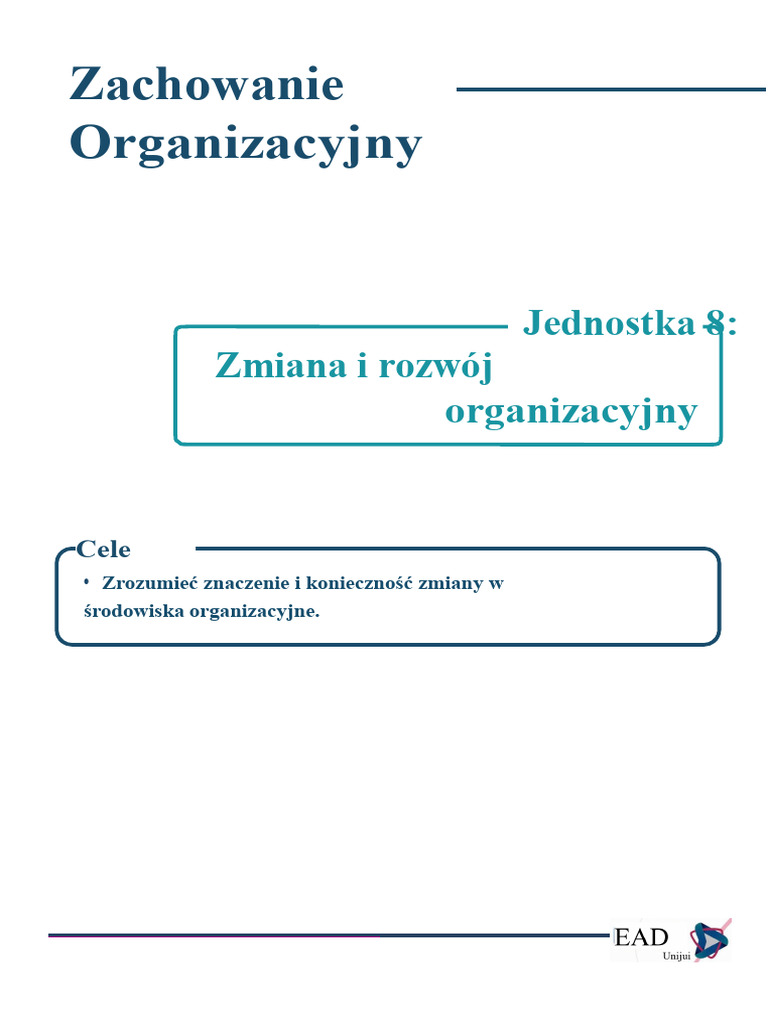 Zmiana I Rozwój Organizacyjny | PDF