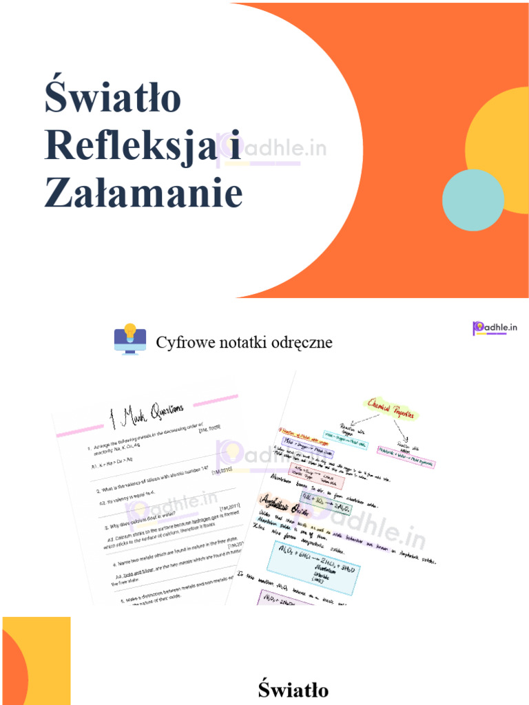 Padhle 10 - Światło - Odbicie I Załamanie | PDF