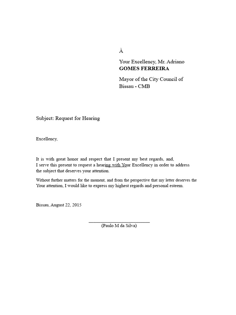 Request For Hearing | PDF