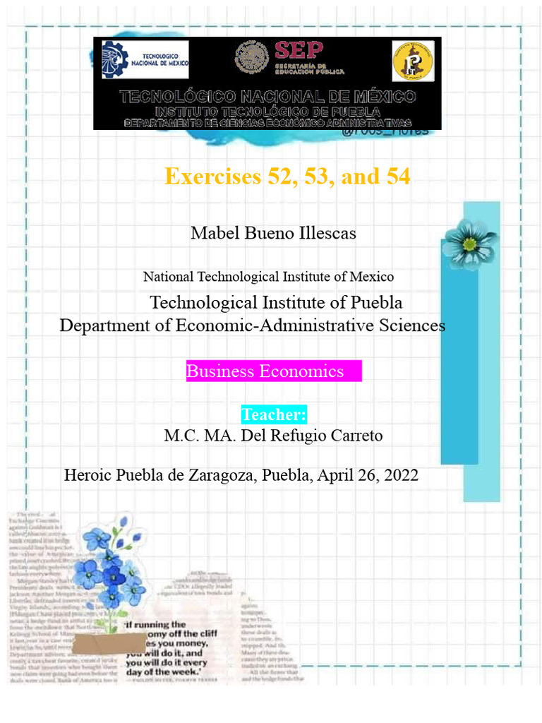 Exercise 52 to 54 | PDF | Perfect Competition | Profit (Economics)