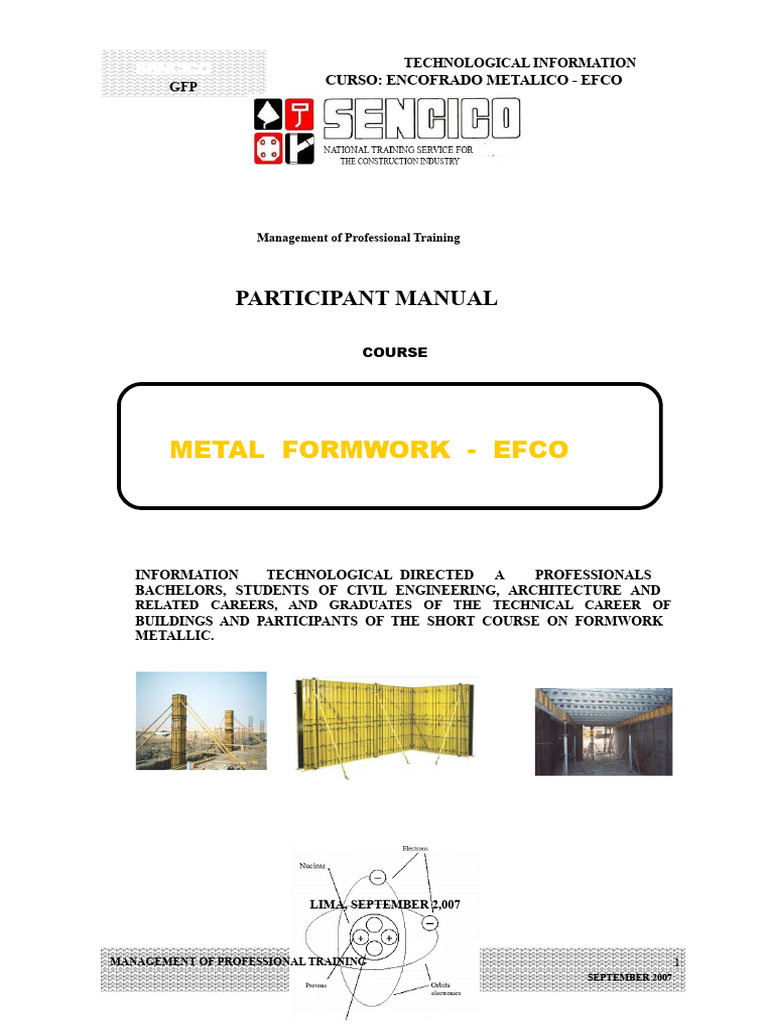 EFCO-Basic Manual 13_10_07 | PDF | Concrete | Wall