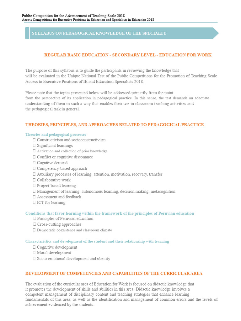 Secondary Level Curriculum For Vocational Education | PDF | Pedagogy ...