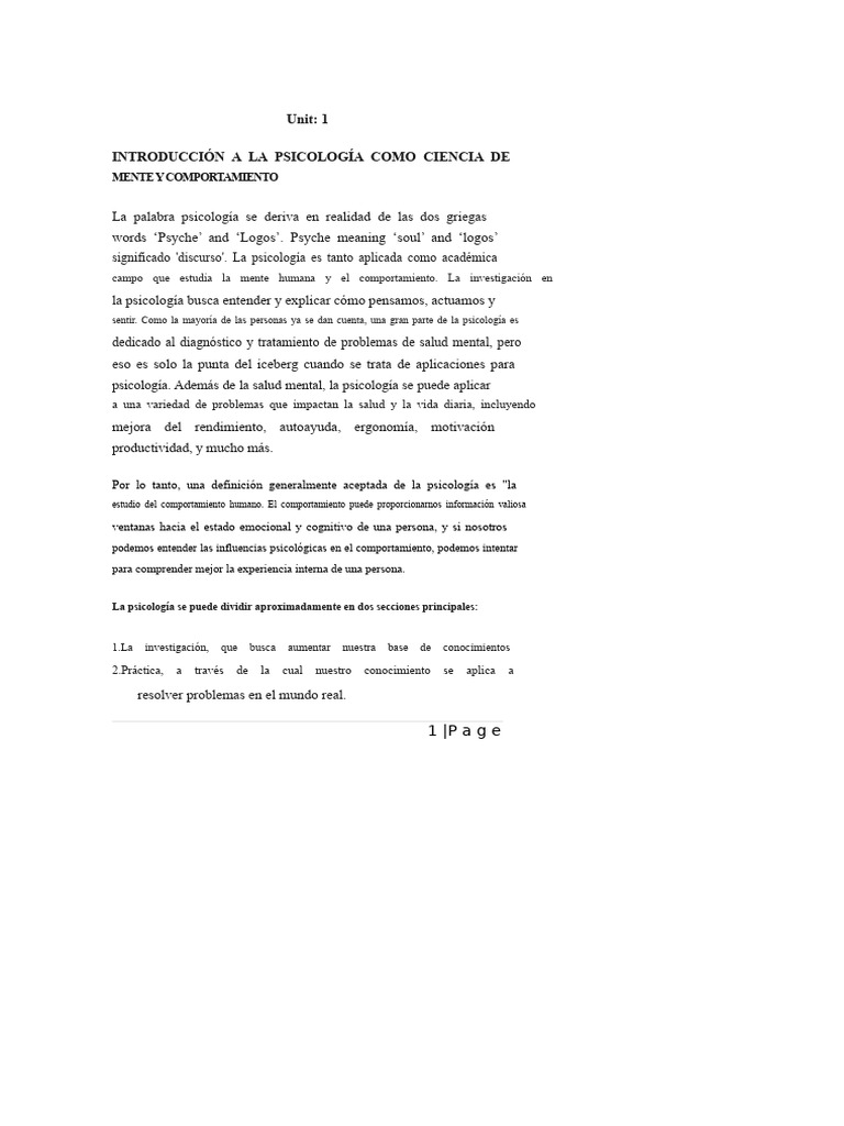 Psicología para BBA, Universidad de Pokhara | PDF | Sicología | Neurona