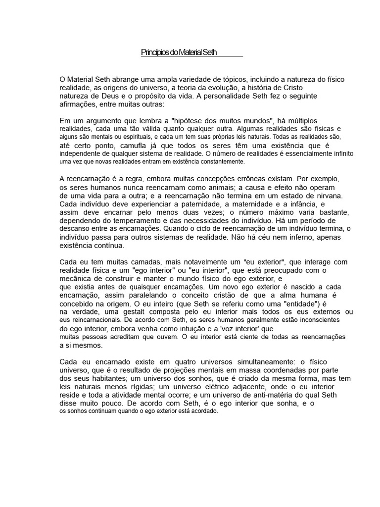 Entendendo o Material Seth e Reencarnação | PDF | Deus | Reencarnação
